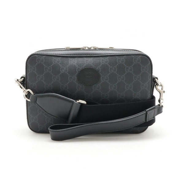 Gucci | Bags | Gucci Gg Supreme Interlocking Crossbody Bag Leather Gray ...